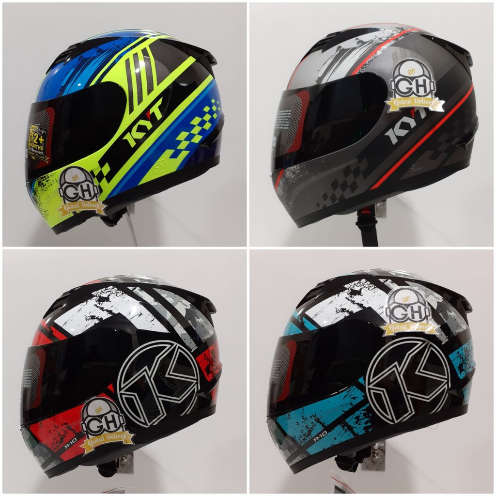 Jual HELM KYT R10 SERIES #3 & #4 ALL VARIANT R-10 KYT R-10 SMOKE VISOR ...