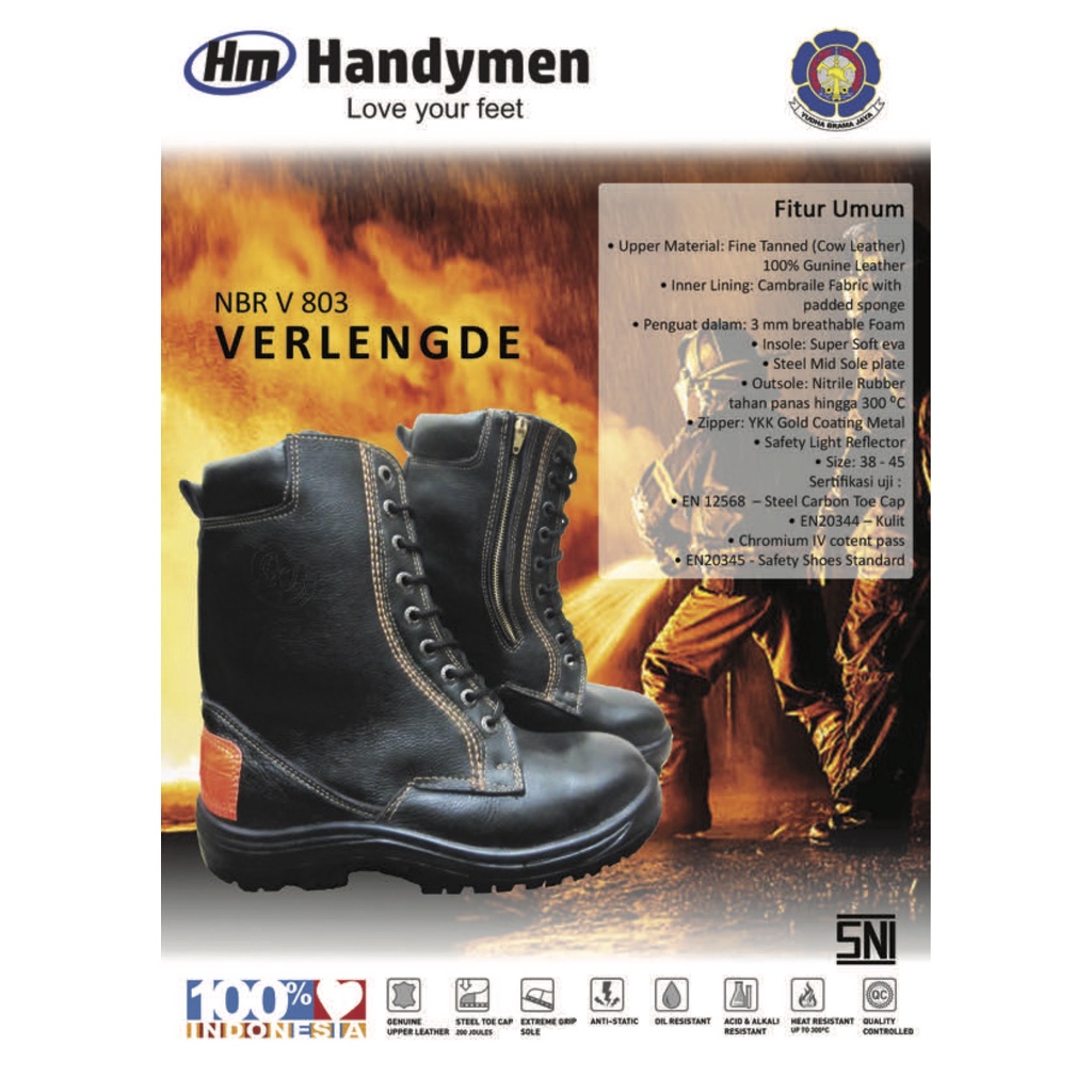 Jual Sepatu pemadam kebakaran Handymen NBR V 803 Boot Safety Damkar ...