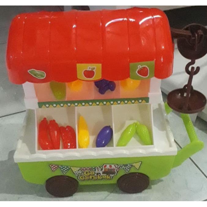 Jual Mainan gerobak sayur fresh plus timbangan KGP 17 / gerobak sayur ...
