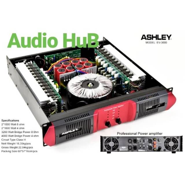 Jual POWER AMPLI ASHLEY EV 3000 AMPLIFIER ASHLEY EV3000 ORIGINAL ...
