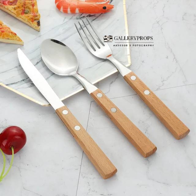 Jual sendok kayu set aesthetic Gagang kayu | Shopee Indonesia