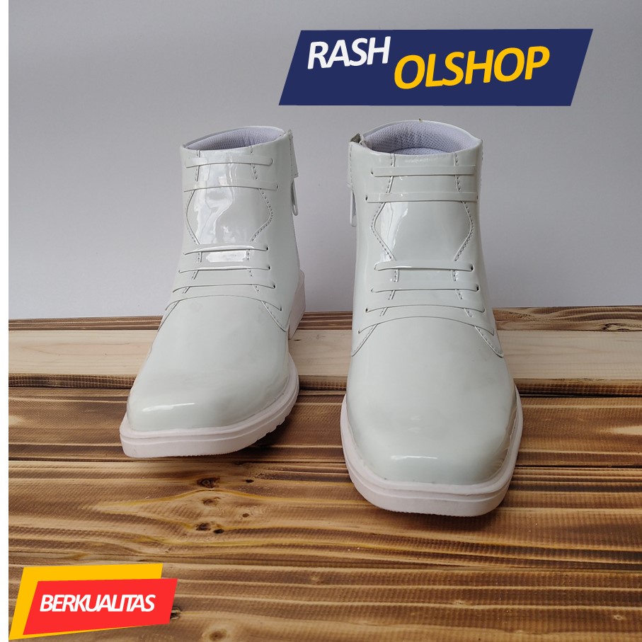 Jual Sepatu Pdh Pria Putih sepatu dinas putih pria mengkilap | Shopee ...