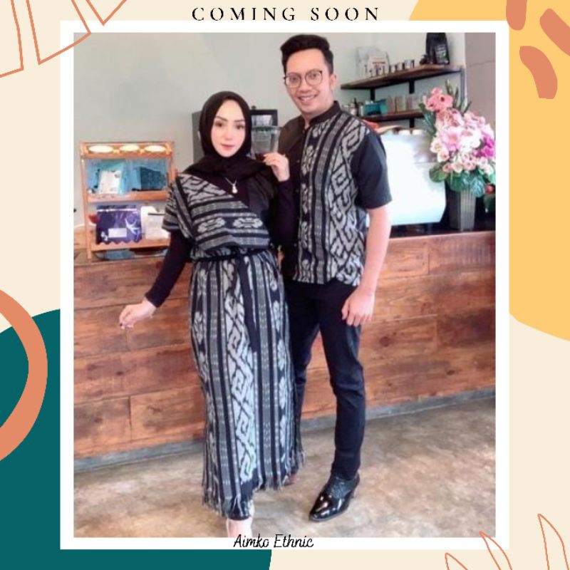 Jual set couple ethnic baju couple tenun baju etnik TENUN ASLI // READY // DRESS TENUN DAN ...
