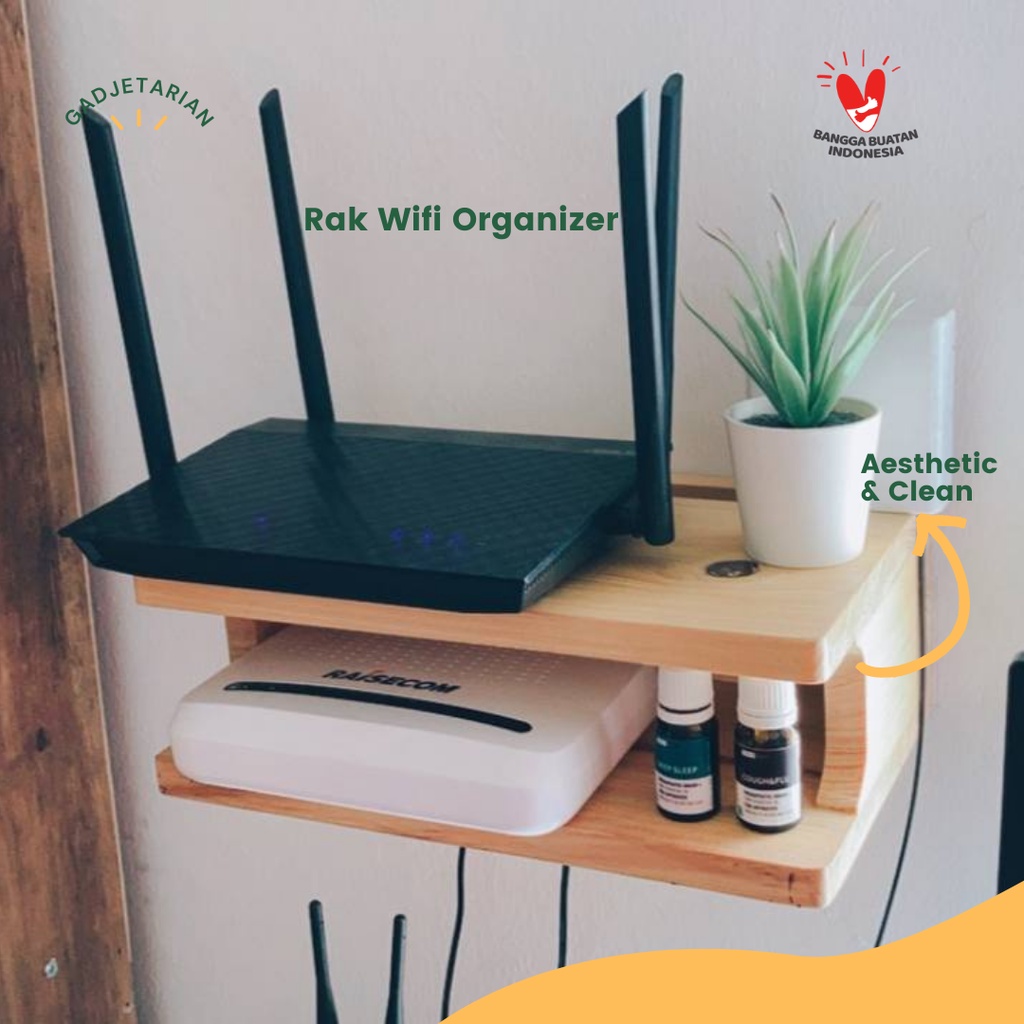 Jual Rak Kayu Wood Wifi Router Organizer | Shopee Indonesia