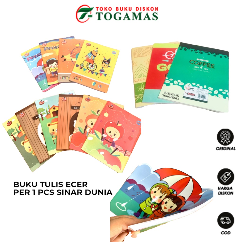 Jual TERMURAH !!! BUKU TULIS ECER PER 1 PCS SINAR DUNIA | Shopee Indonesia