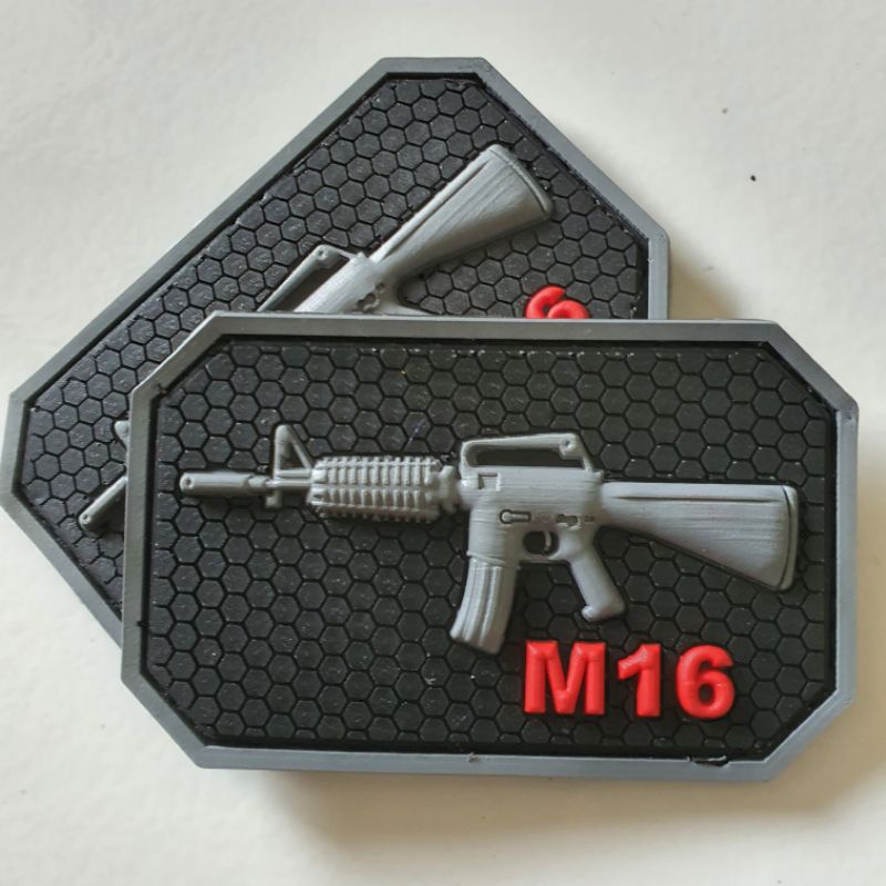 Jual PATCH RUBBER LOGO SNIPER M16 3D (TIMBUL)/TEMPELAN EMBLEM KARET ...