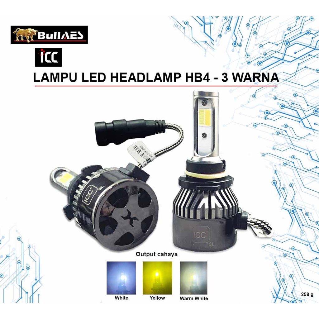 Jual Lampu Led Headlamp HB4 3 Warna ICPLUS 3600 Lumens 3000K 4300K ...