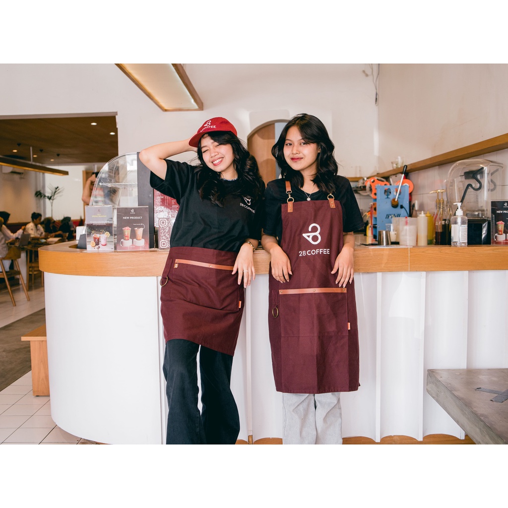 Jual Clemek Barista Celmek Barista Apron Barista Celemek Custom Apron ...