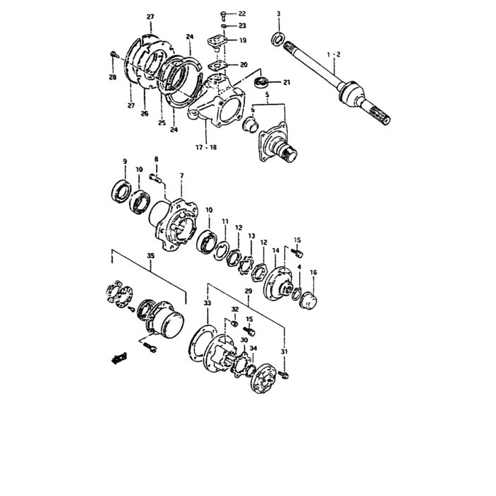 Jual FALNGER FRONT EXLE SHAFE DRIVE SUZUKI SAMURAI VITARA JIMMY DLL ...
