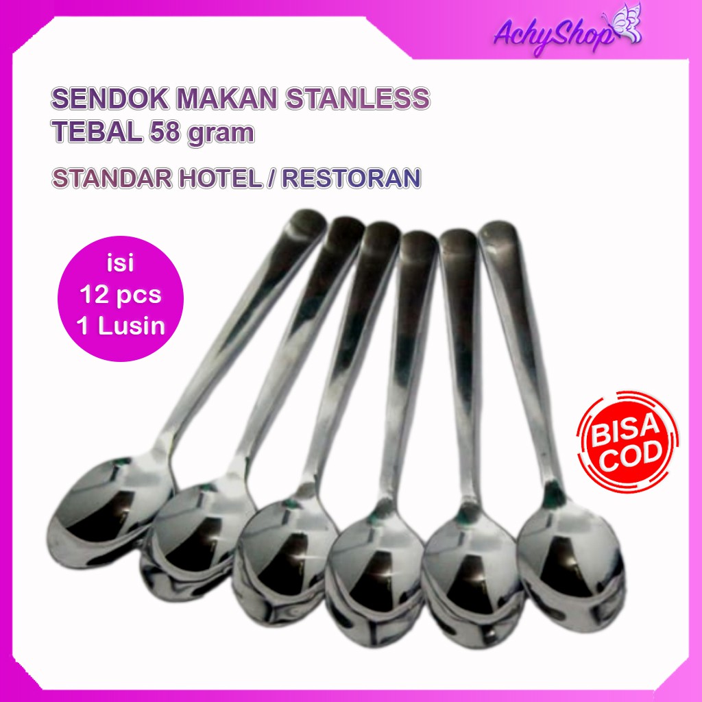 Jual SENDOK MAKAN MEWAH TEBAL STANDAR HOTEL BERAT 58 GRAM/PCS HARGA ...