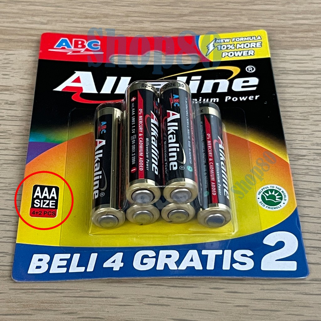 Jual ABC Alkaline AAA / AA 6 pcs Baterai Batere Batre Battery A3 / A2 isi 6pcs | Shopee Indonesia