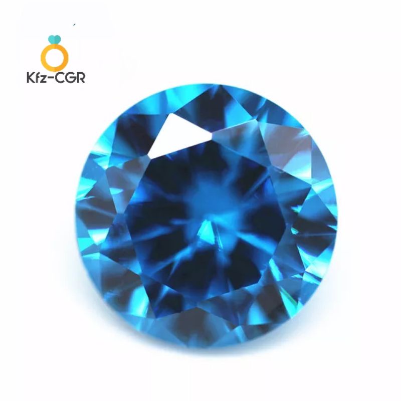 Jual 2mm - 10MM Blue Topaz Cubic Zirconia AAA Biru langit Permata ...