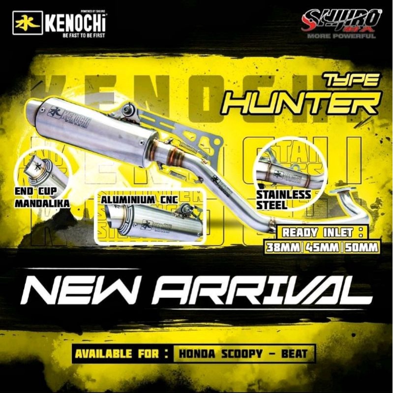 Jual Knalpot Racing Honda Beat Scoopy Karbu FI, KENOCHI Type Hunter ...