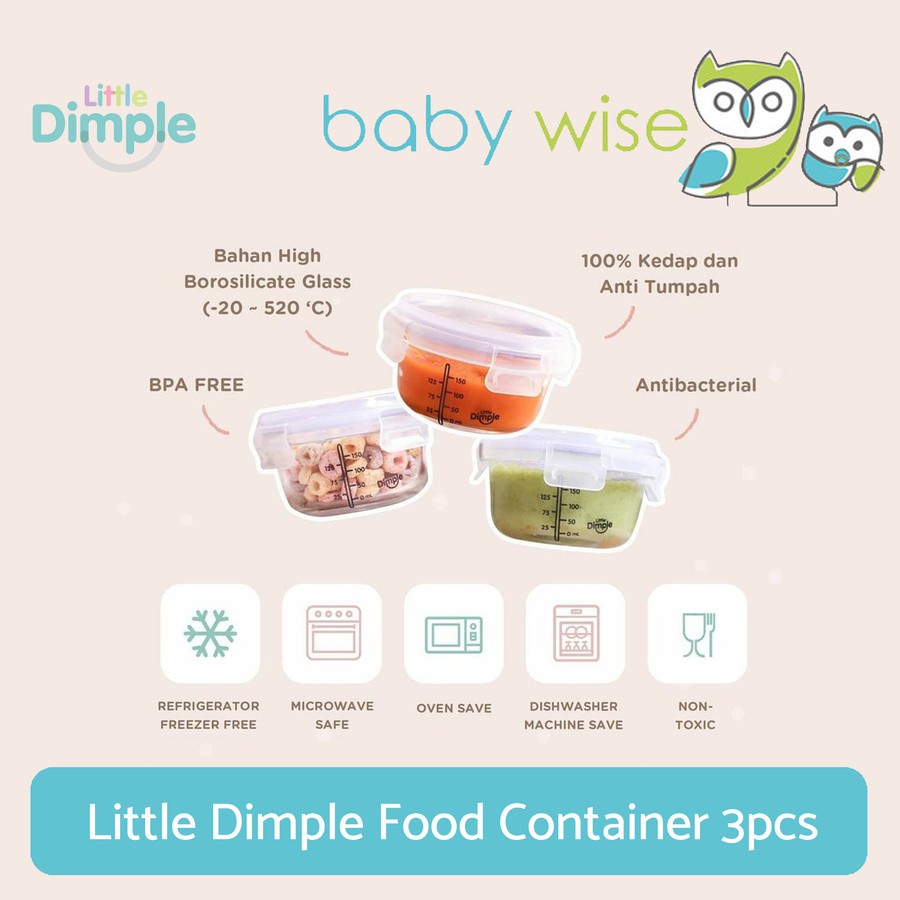 Jual Little Dimple Baby Food Container 240ml x 3pcs | Shopee Indonesia