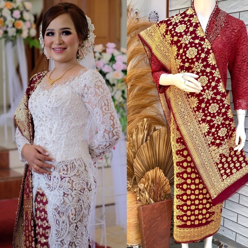 Jual TERLARIS/SONGKET LEPUS MERAH MAROON BERLIAN /ASLI TENUN | Shopee Indonesia