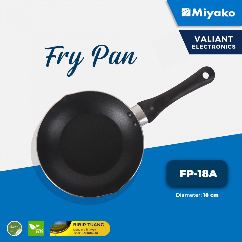 Jual Miyako Cookware Fry Pan 18 cm / Panci Wajan Penggorengan Mini ...