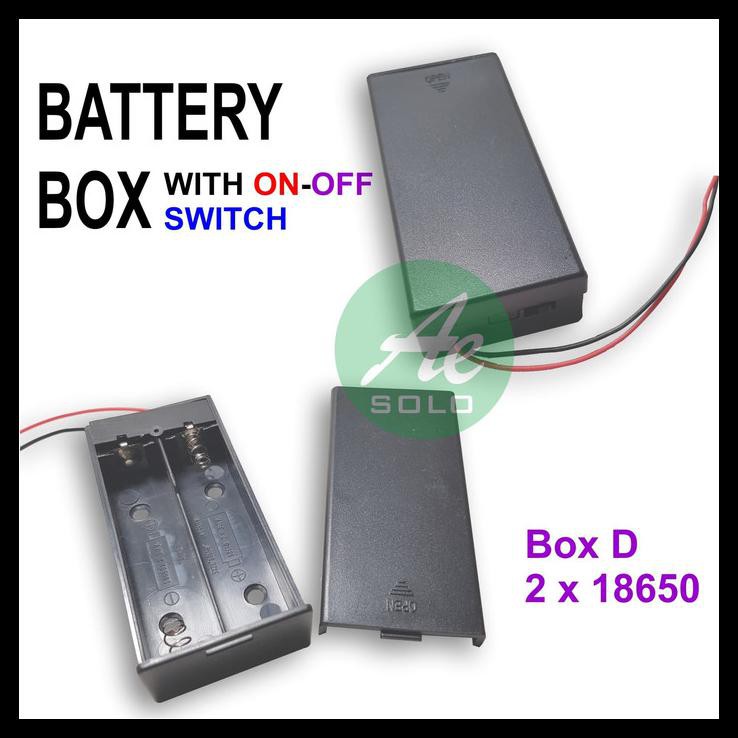 Jual Box Batere 2X 18650 Seri Holder Battery Tempat Baterai Switch On ...