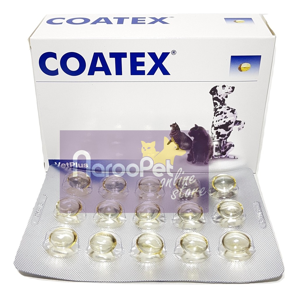 Jual Vitamin Kulit dan Bulu Anjing & Kucing Coatex EFA Caps Vetplus 1 ...