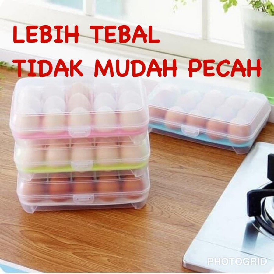 Jual Tempat Telur Isi 15 Sekat Kotak Telor Ayam Egg Storage Box Anti ...