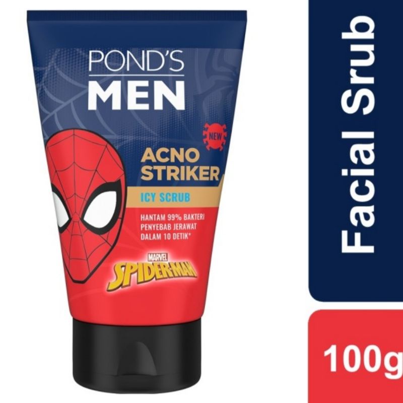 Jual Ponds Men Face Wash Pack Facial Scrub + Facial Foam Spiderman ...