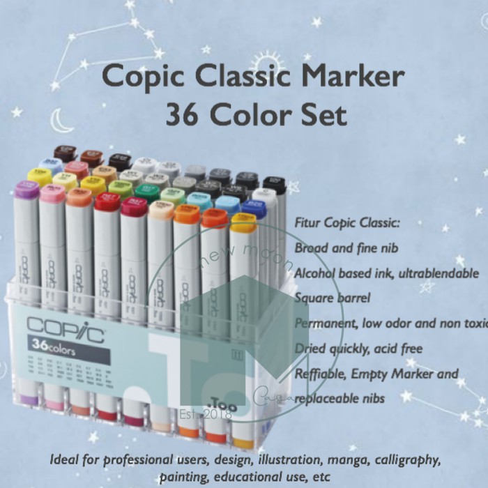 Jual Copic Marker Set 36 Classic Basic Color Spidol Gambar Warna ...
