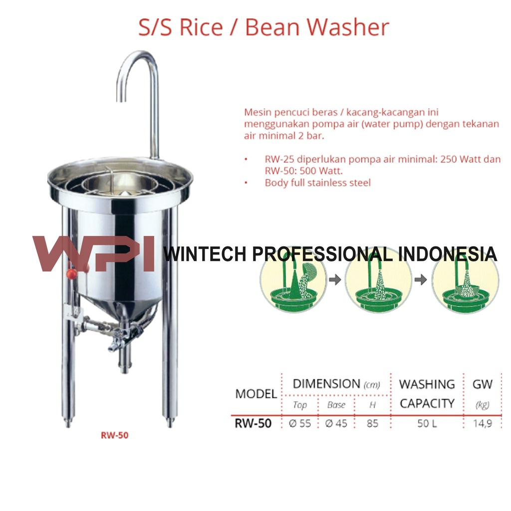 Jual Getra RW-50 Rice Or Bean Washer - Mesin Cuci Beras Atau Kacang ...
