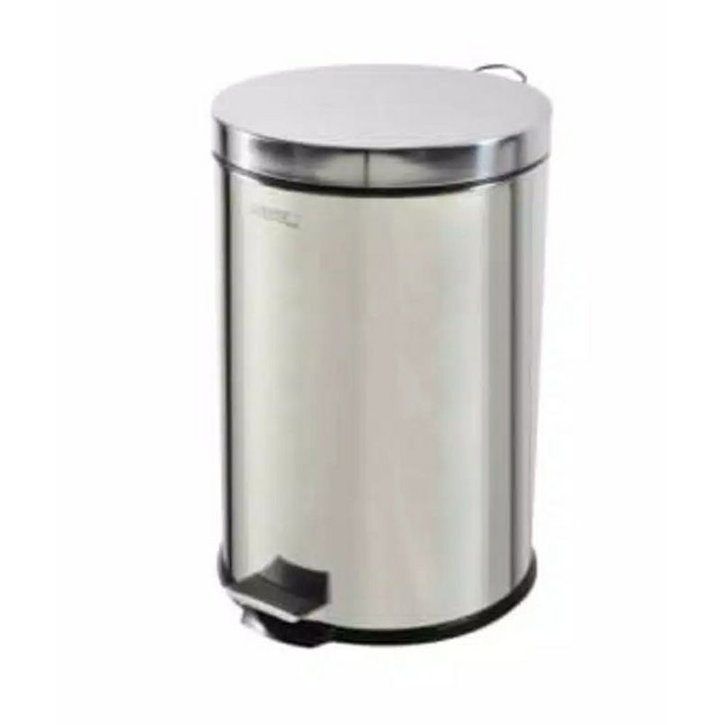 Jual Tempat sampah pedal bin injak 20 liter stainless steel Krisbow, soft close | Shopee Indonesia
