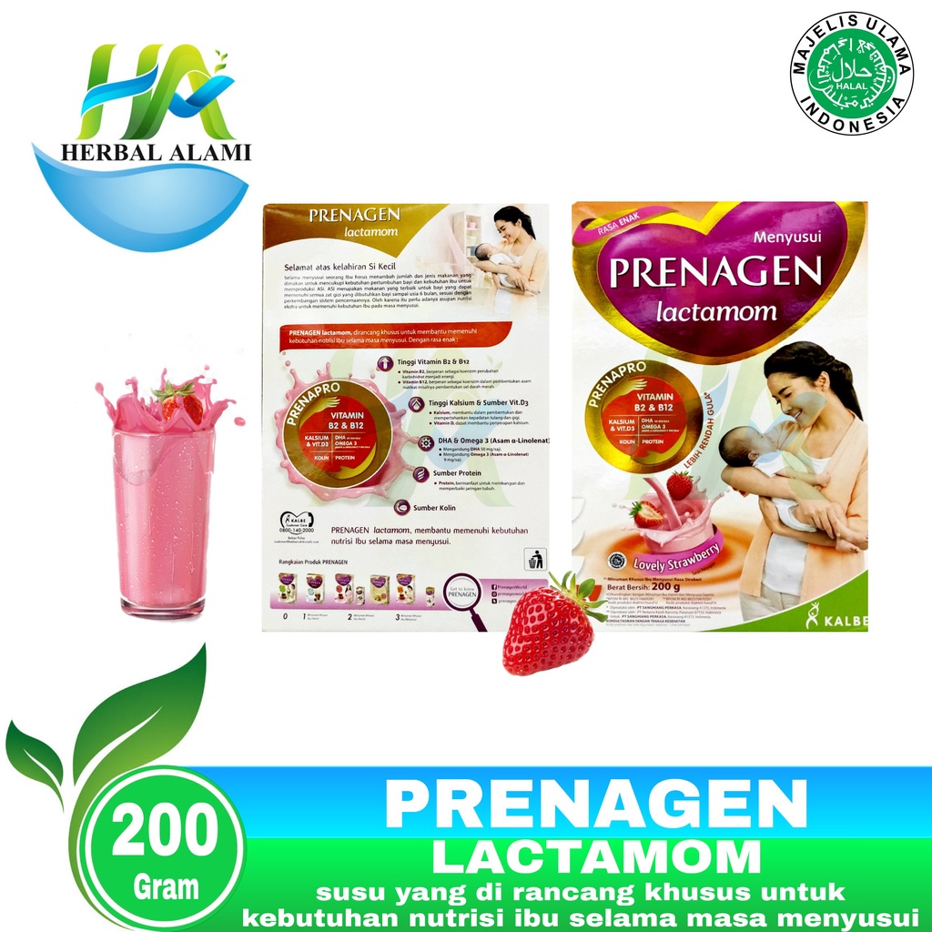 Jual Prenagen Lactamom 200 Gram Rasa Lovely Strawberry - Susu Ibu Menyusui | Shopee Indonesia