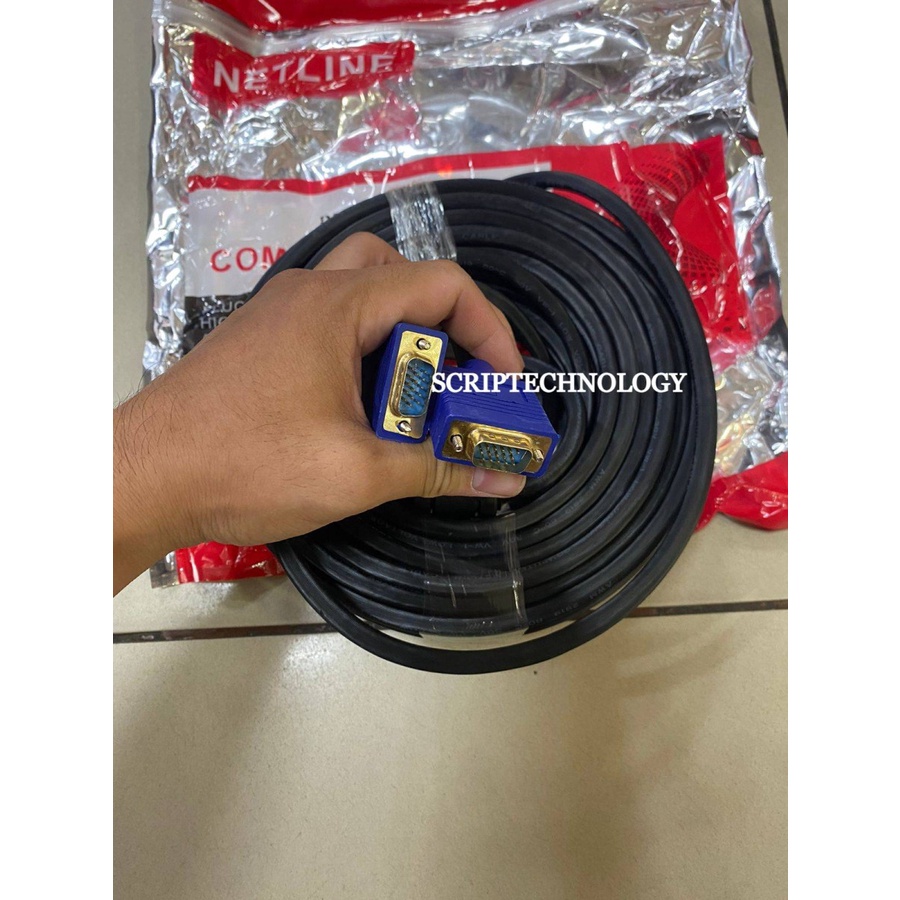 Jual Kabel VGA 30m Gold Plate HQ Netline - Kabel VGA 30 Meter Male | Shopee Indonesia