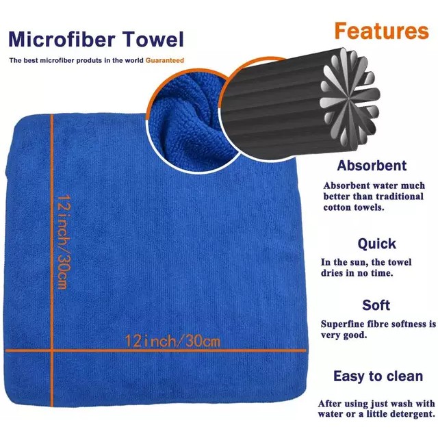 Jual 300GSM kain lap microfiber tebal 30x30cm lap mobil motor tebal lap ...