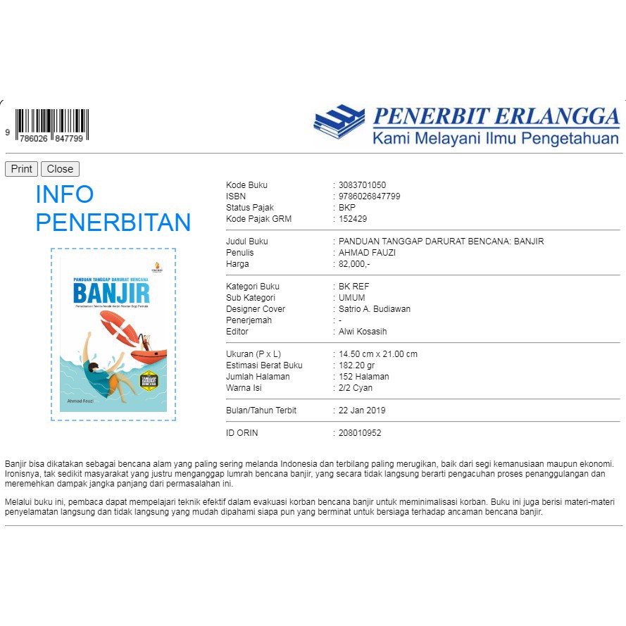 Jual Jual Buku PANDUAN TANGGAP DARURAT BENCANA: BANJIR Penerbit ...
