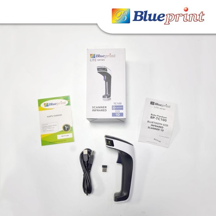 Jual Blueprint Lite TC100 Barcode Scanner Infrared Bluetooth USB CCD 1D ...