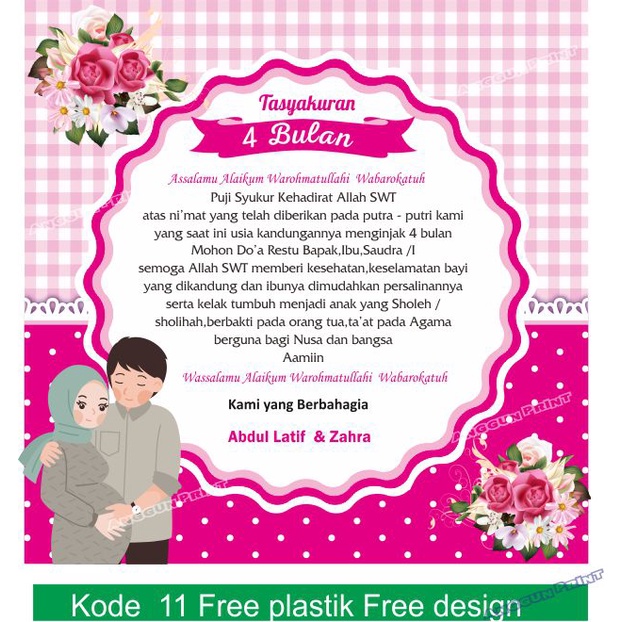 Jual Samir Berkat / Kartu Ucapan Kehamilan 4 Bulanan / Mapati - 7 ...