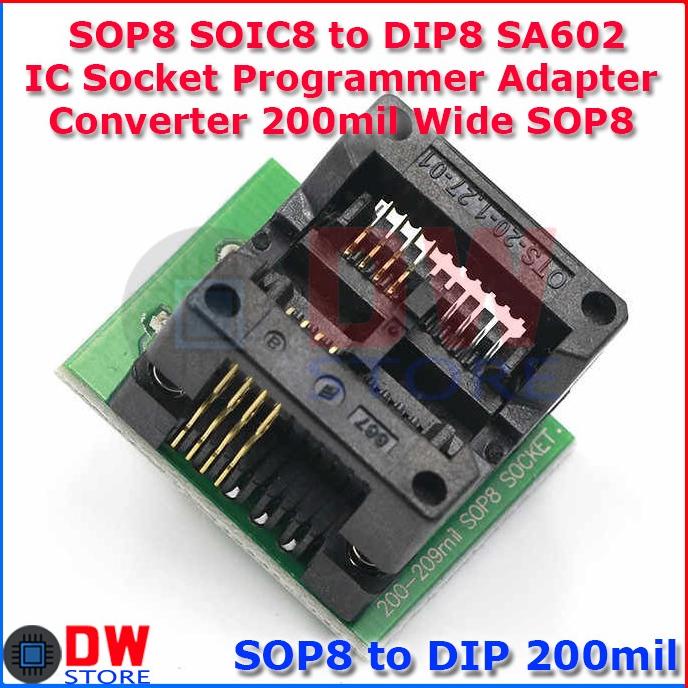 Jual SOP8 SOIC8 to DIP8 IC Socket Programmer Adapter Converter 200mil ...