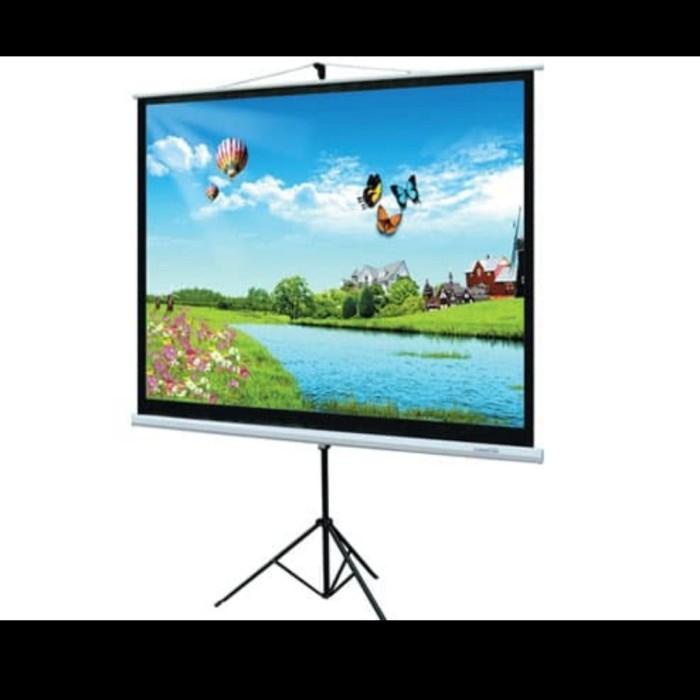 Jual screen tripod projector | layar proyektor standing 100 inch ...
