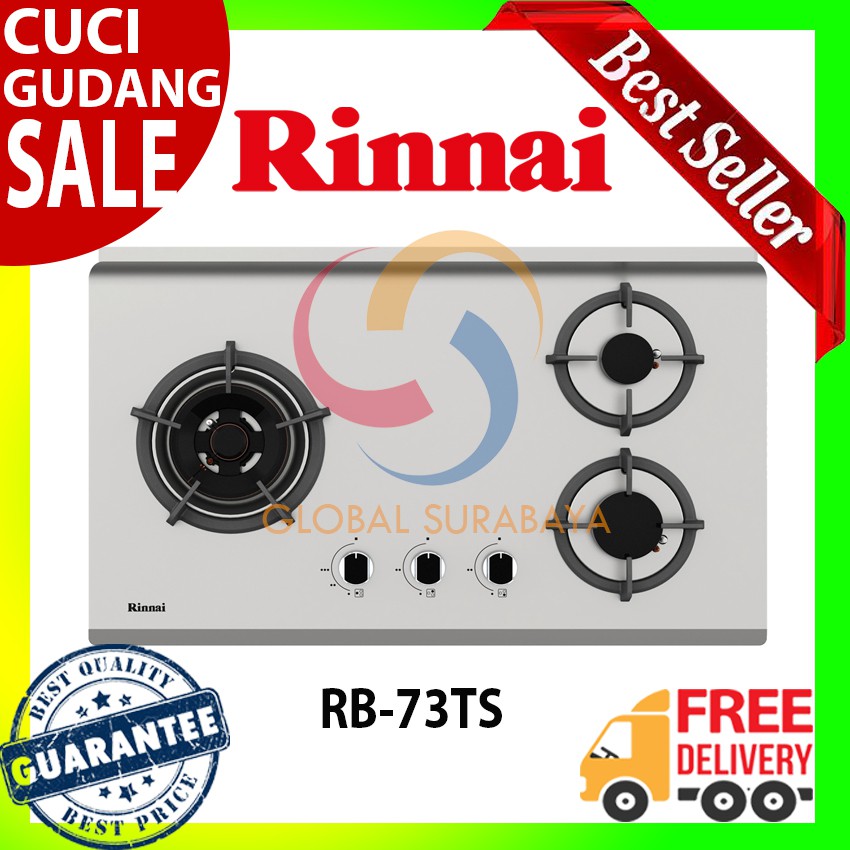 Jual Kompor Tanam Gas Rinnai 3 Tungku - RB 73 TS | Shopee Indonesia