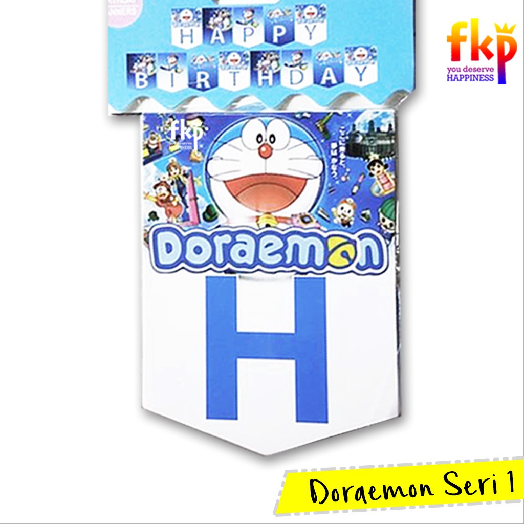 Jual FUN KIDS PARTY Banner HBD Doraemon / Bunting Flag Ultah Doraemon ...