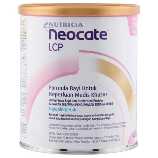 Jual Susu Nutricia Neocate LCP 400gr Untuk Usia 0 - 12 Bulan | Shopee ...