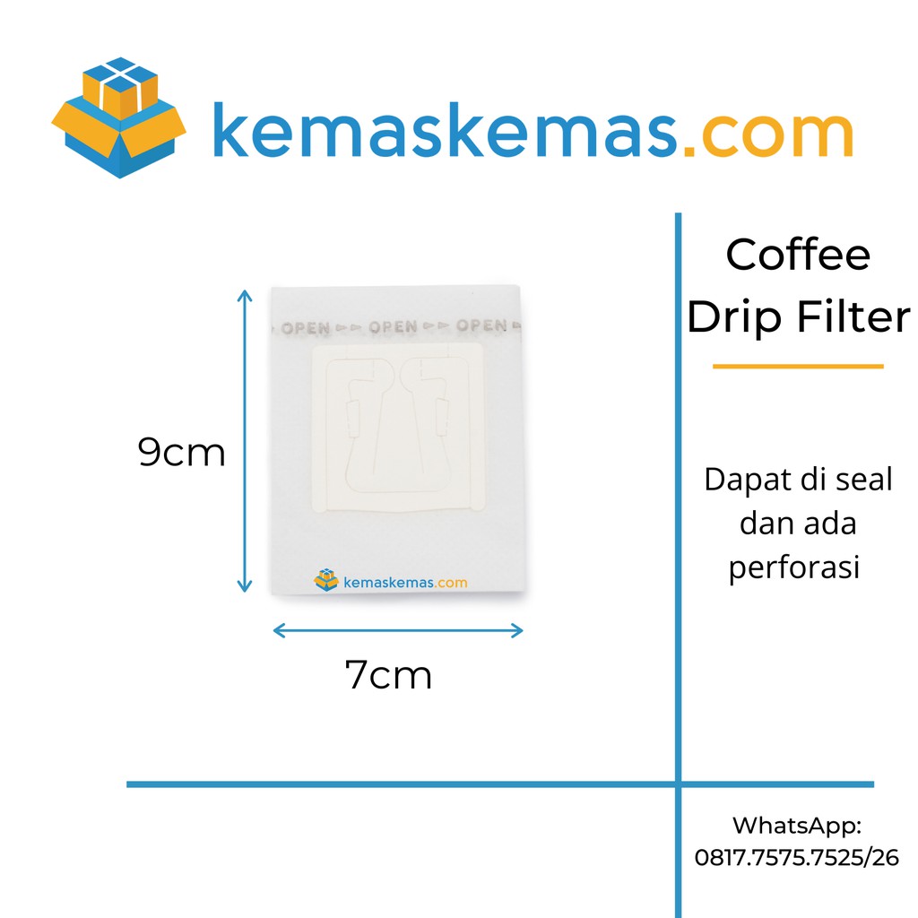 Jual 1 Pack isi 50pcs Drip Coffee Bag / Ear Drip Coffee Filter Paper ...