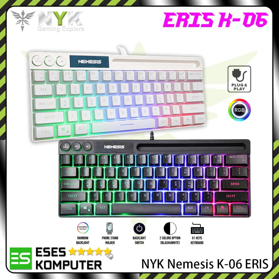 Jual Keyboard NYK Nemesis Eris K-06 K06 RGB | Keyboard Gaming | Shopee ...