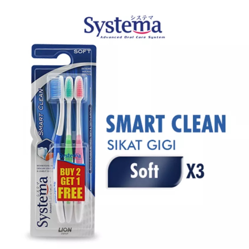 Jual SYSTEMA Sikat Gigi Smart Clean 3pcs - SOFT | Shopee Indonesia