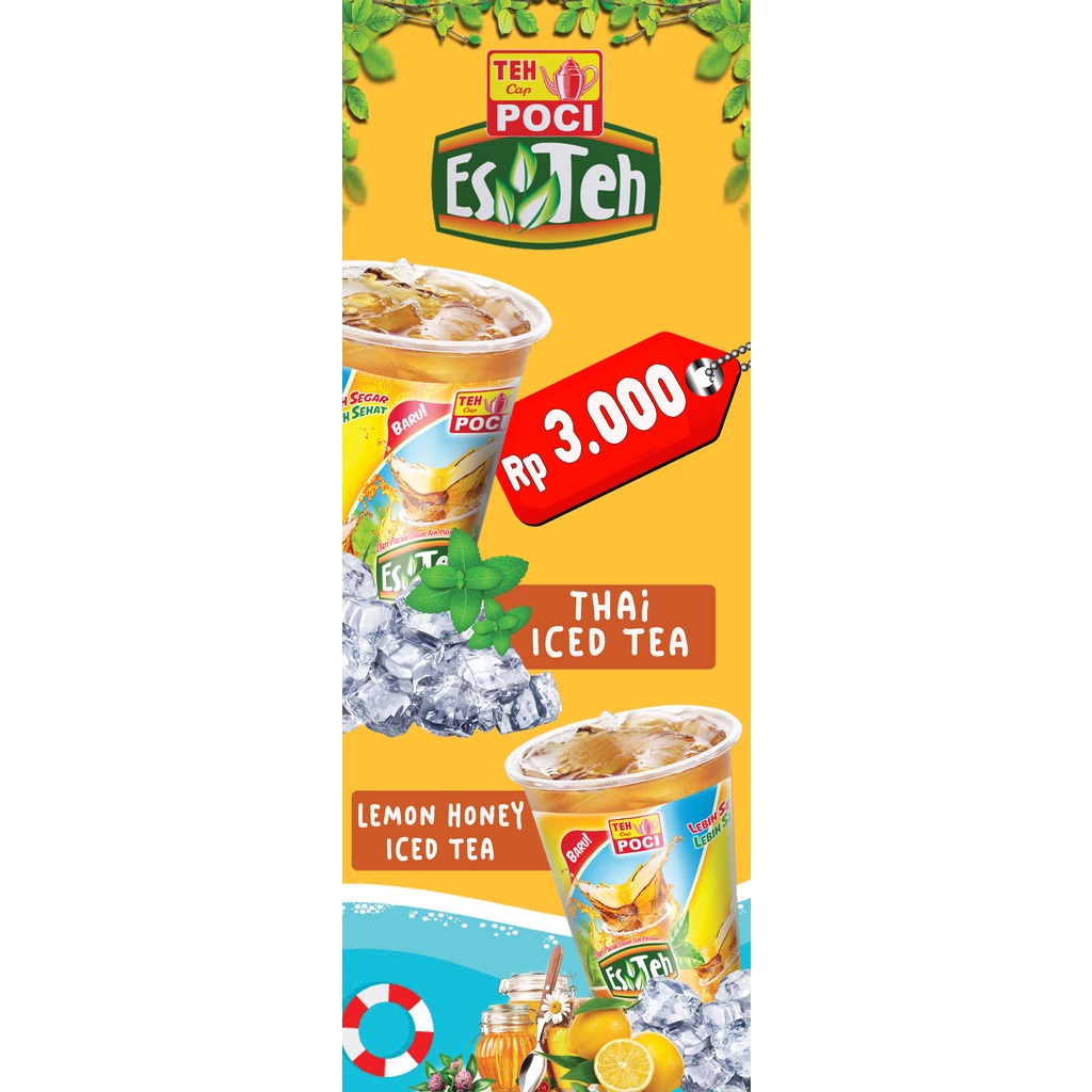 Jual Spanduk Banner Teh Poci Standing Baner Cetak Spanduk Jualan Es Teh ...