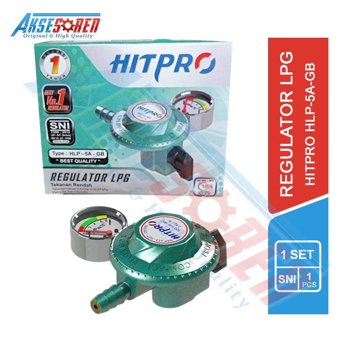 Jual Regulator Gas + Meteran Hitpro Low Pressure [HLP-5A-GB] / Regular Kompor Gas Anti Bocor ...