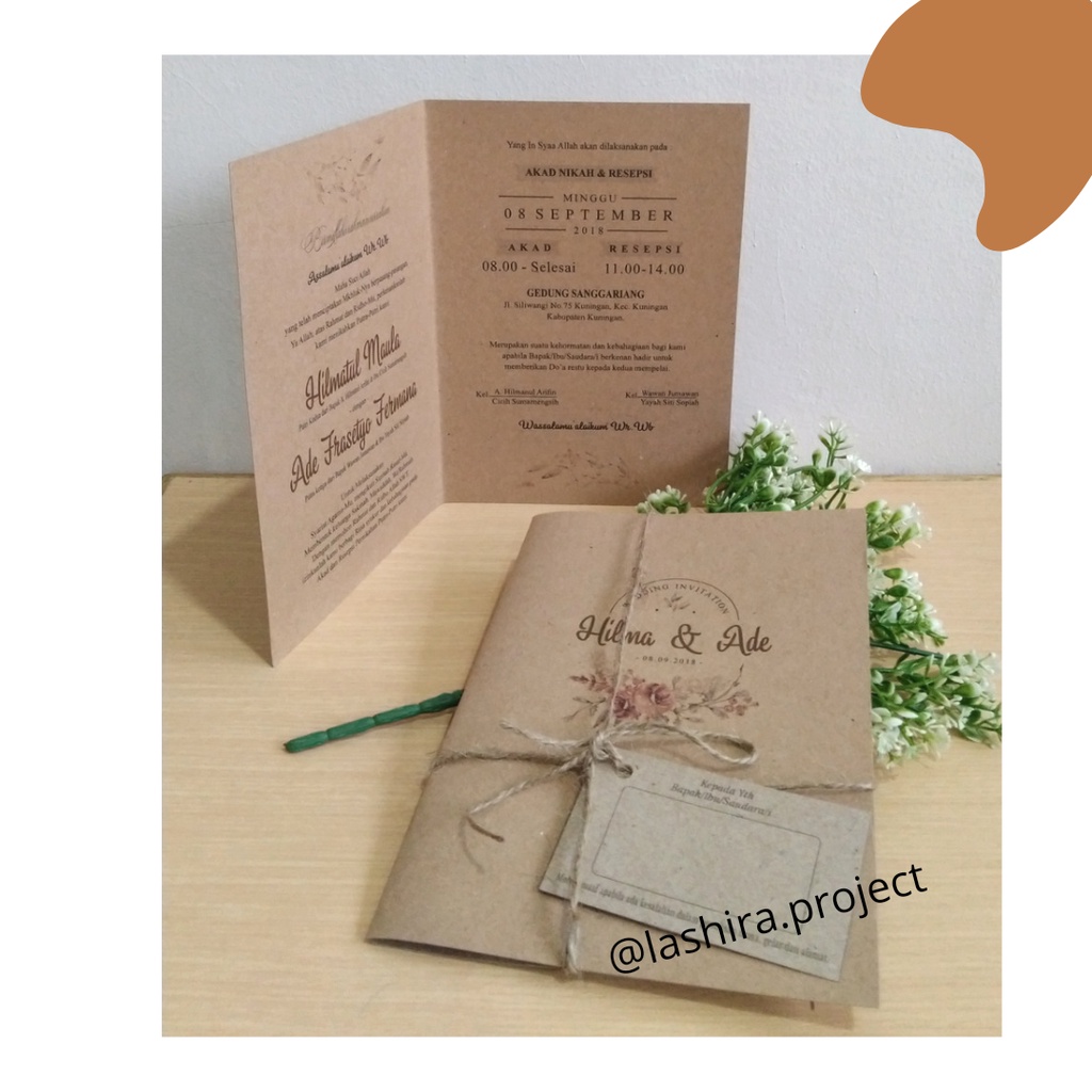Jual Undangan Nikah Vintage Coklat dengan Tali Rami - Kode RFB 9 Coklat ...