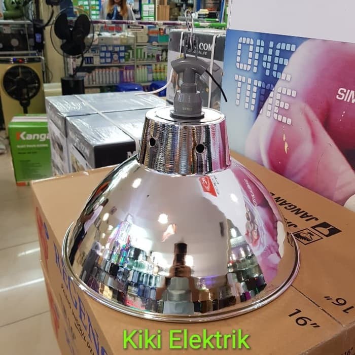 Jual Kap Lampu Gantung Industri Kilap Diameter 35 cm + Fitting E27 MURAH!!! | Shopee Indonesia