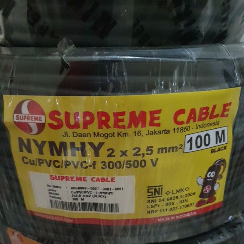 Jual KABEL NYYHY NYMHY NYY NYM HY 2x2,5 SERABUT SUPREME 1 ROLL 100M 100METER 100 M METER ...