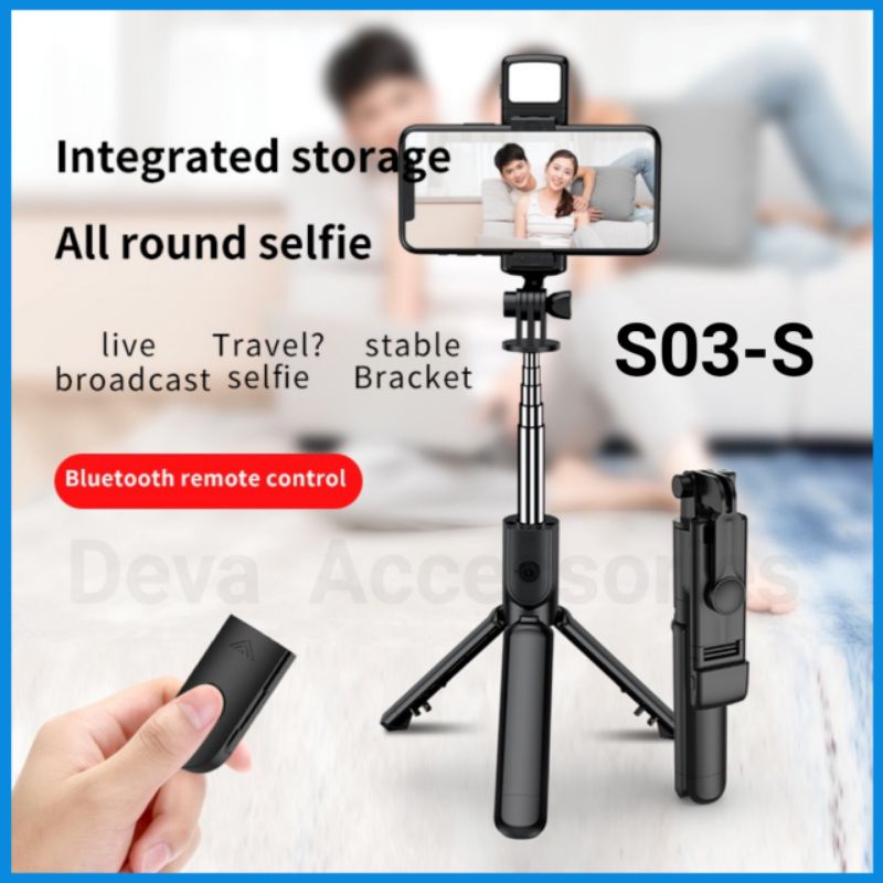 Jual Tongsis Tripod 3in 1 S03 S03 S Wireless Tripod Tongsis Bluetooth