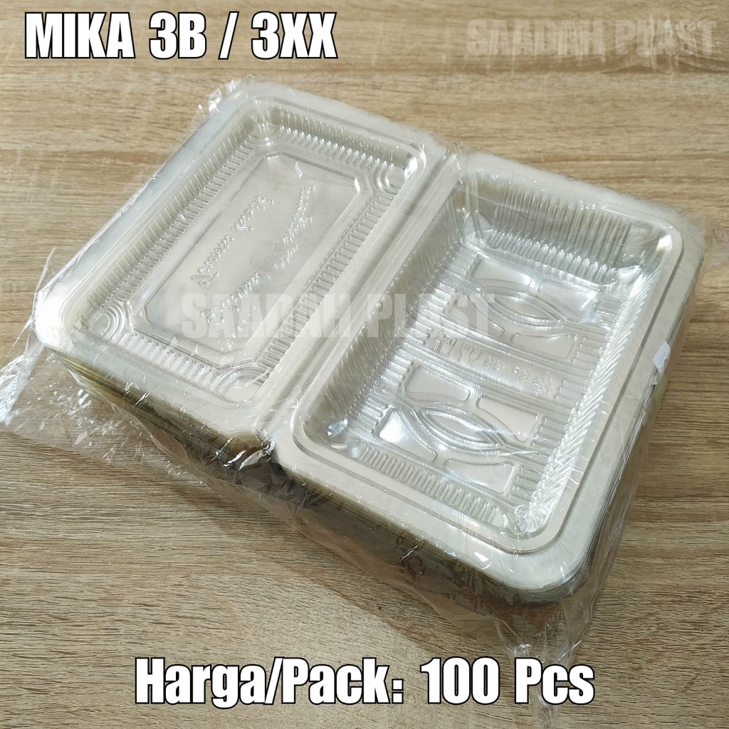 Jual (ISI 100) MIKA 3B / TRAY PLASTIK KEMASAN KUE MAKANAN UKURAN 3 3A ...