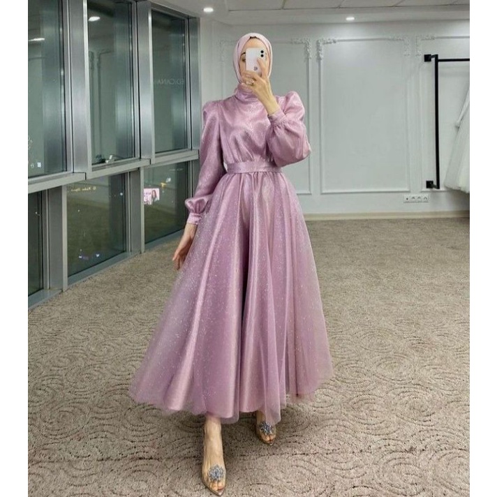 Jual Gaun muslim elegant / gaun pesta / Ayunda Dress / Gamis Organza ...