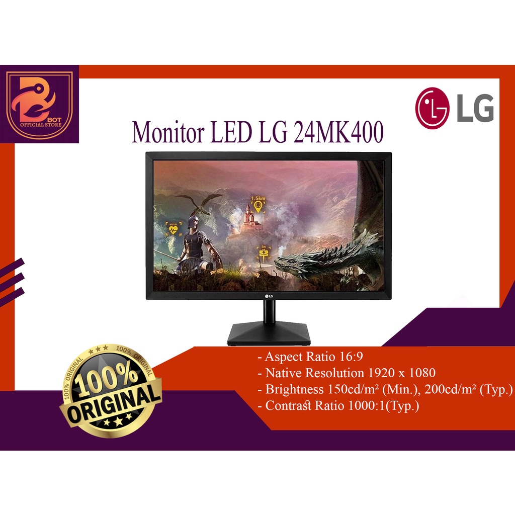 Jual Monitor LED LG 24MK400 23,5" FHD SUPER LED 1920x1080p ORIGINAL ...